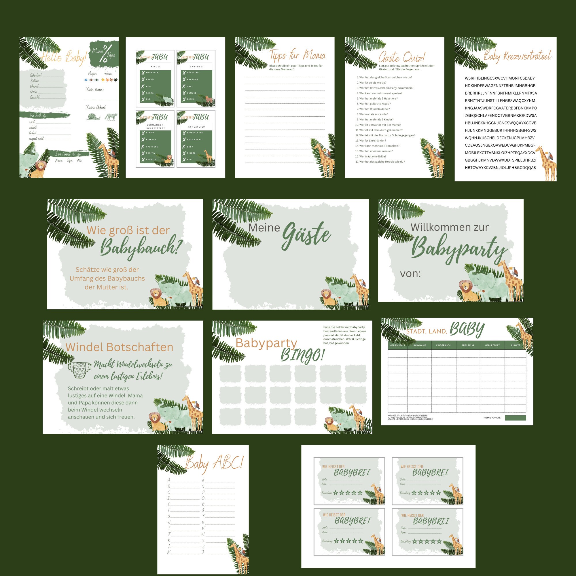Baby Shower Game City Country River Printable Put Your Guests' Baby ...