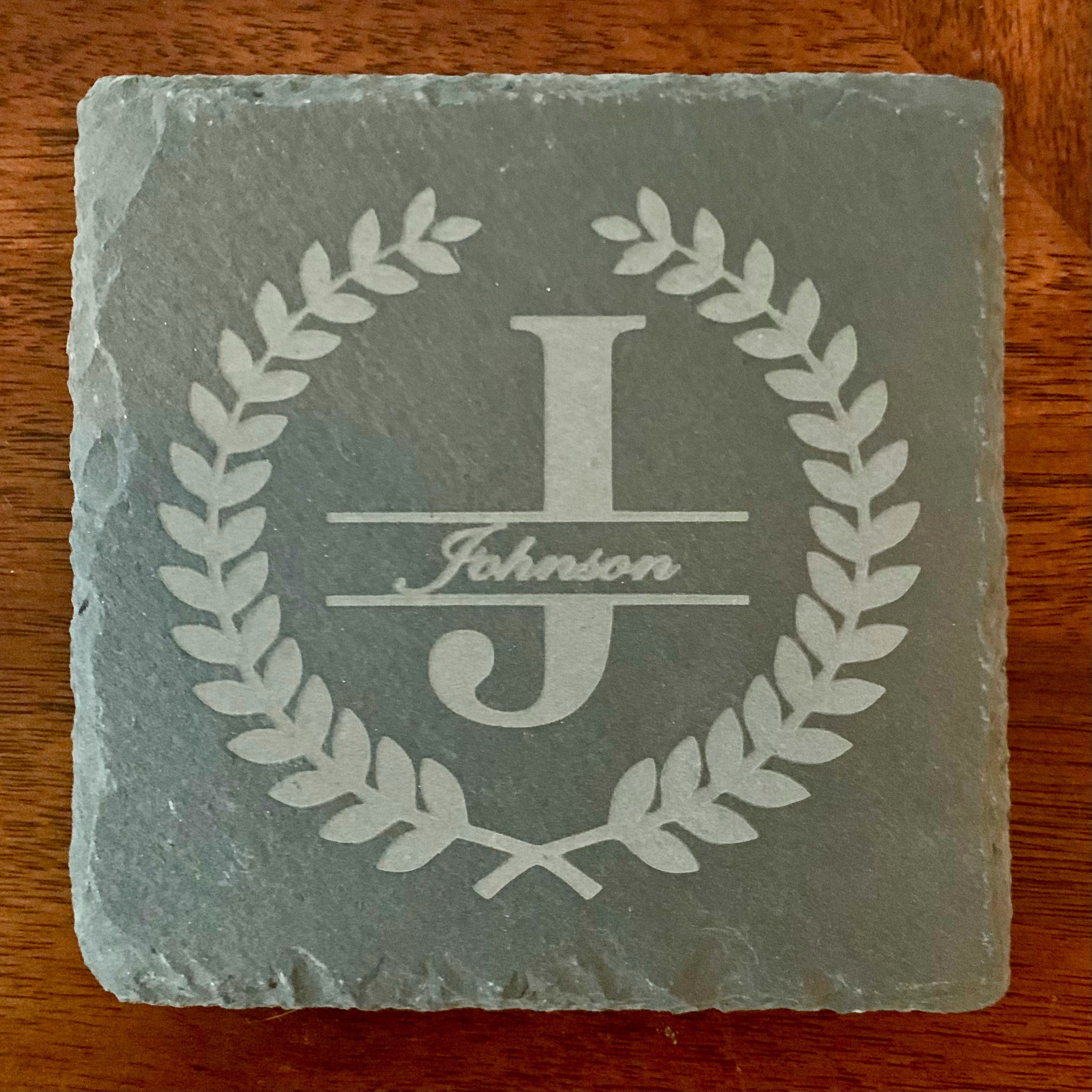 Personalized Slate Coasters, Set of 4, Custom Deep Engraved. These ...