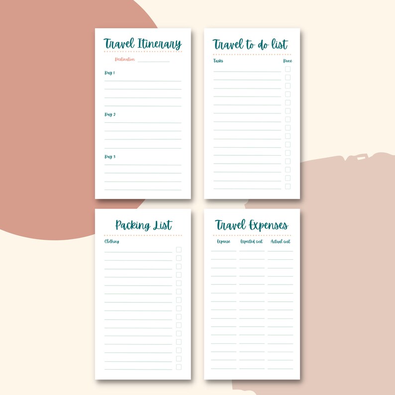 Printable Travel Itinerary, Printable Travel Planner, Vacation Planner ...