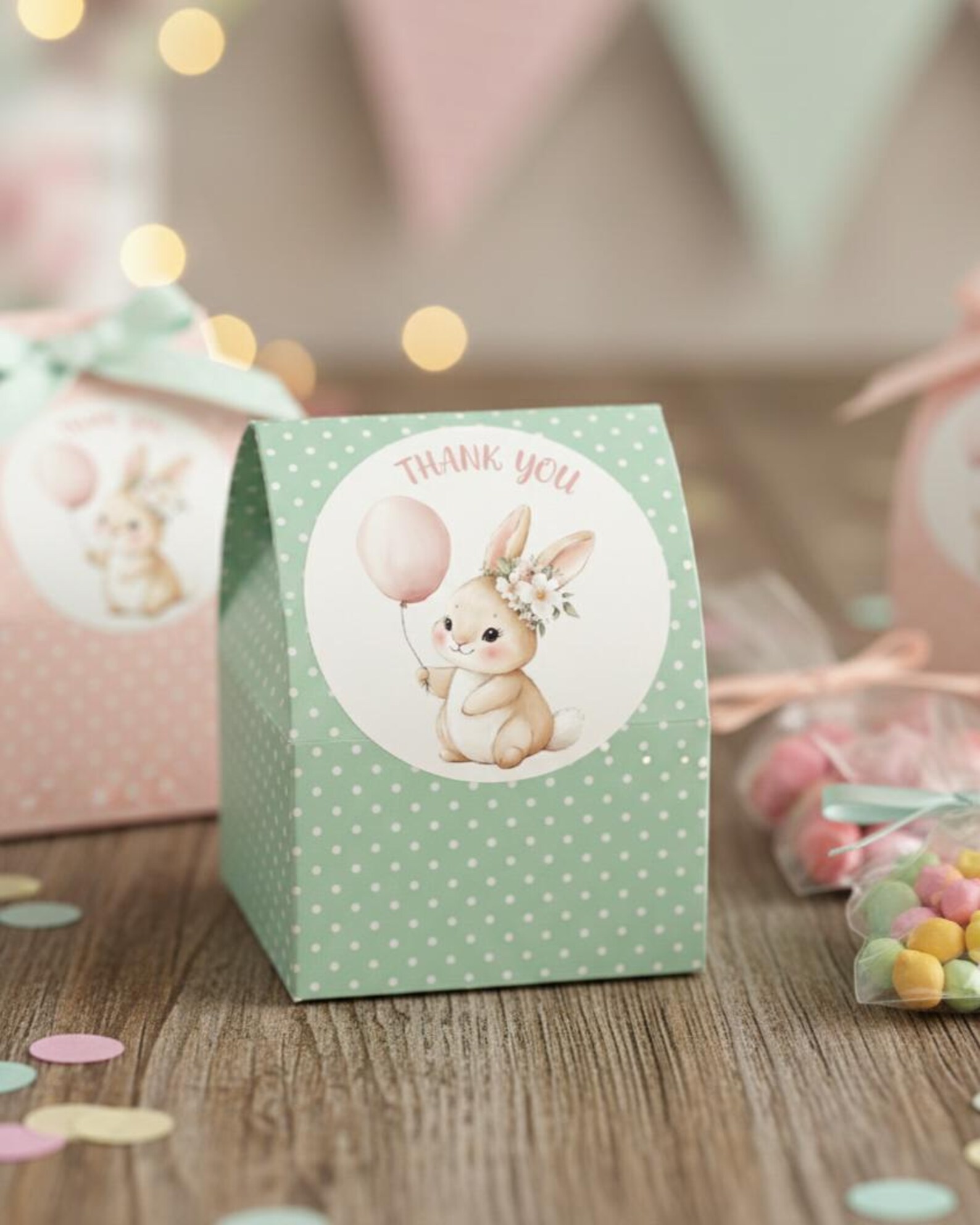 Watercolor Bunny, Pink Rabbit and Balloons, Nursery, Birthday Decor - Etsy