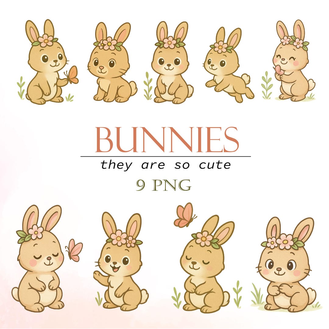 Cute Bunnies Clipart, Rabbits Clipart, Cartoon Bunnies Clipart ...