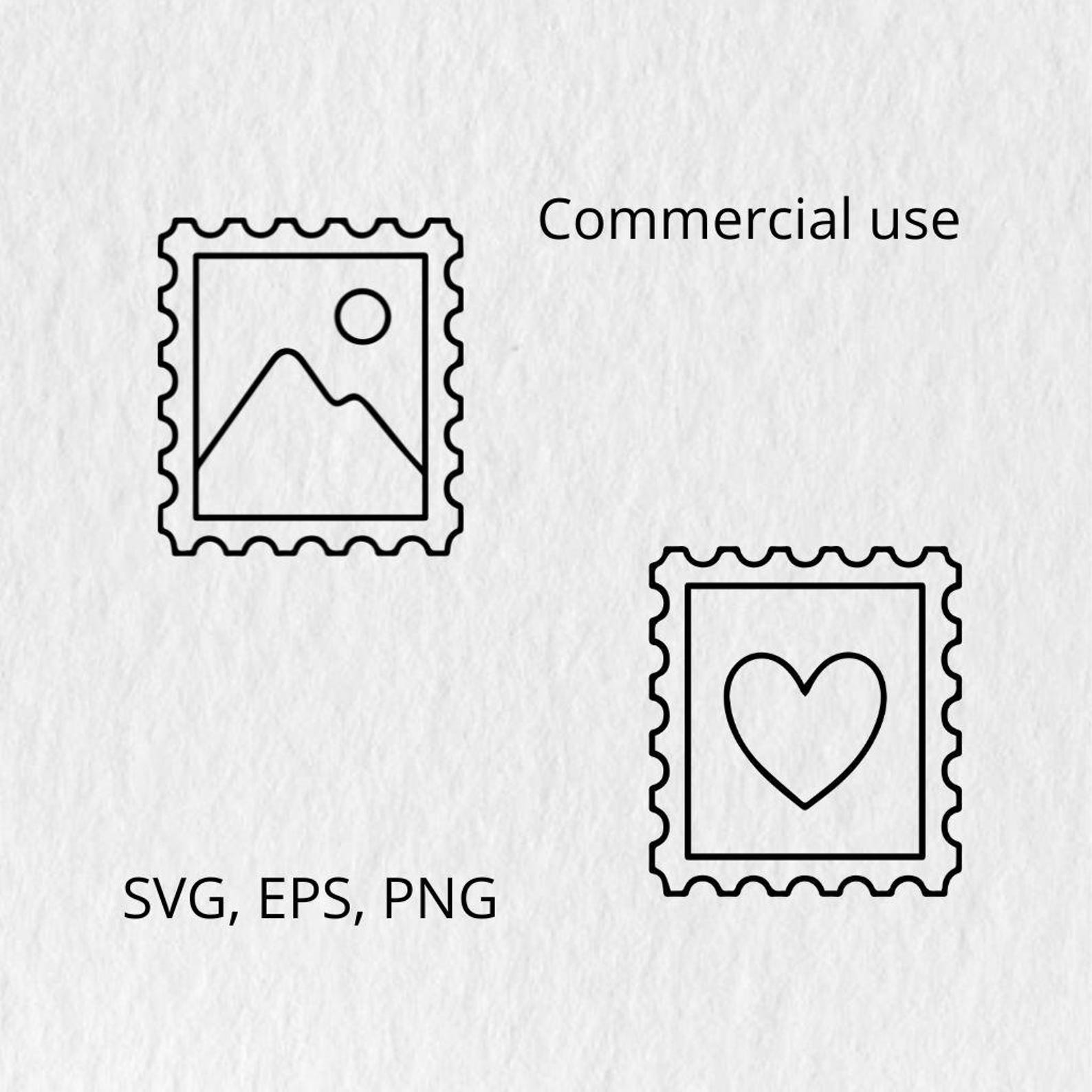 Postage Stamps, Doodle Postage Stamps, SVG, EPS, PNG, 14 Elements - Etsy