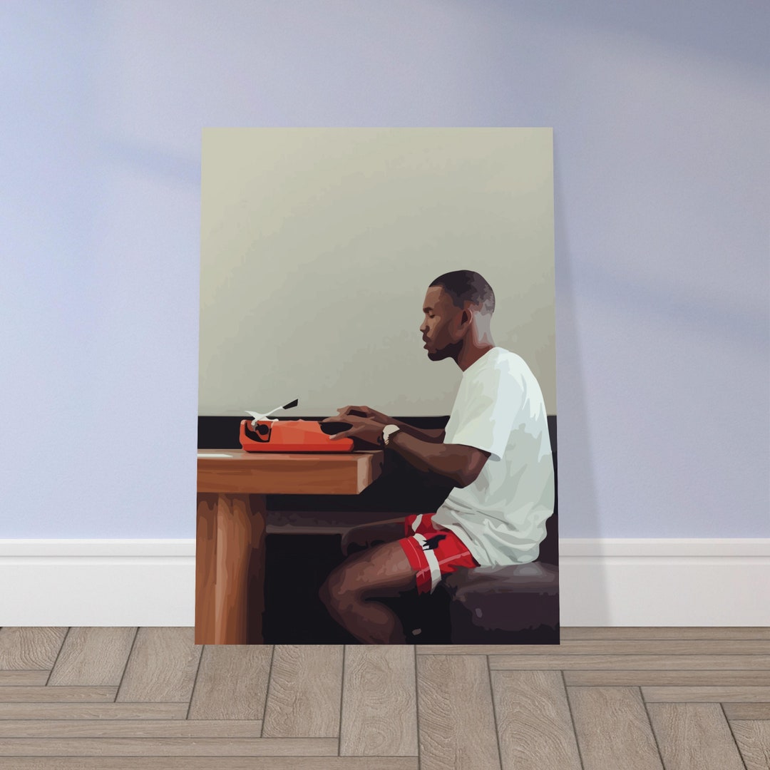 Frank Ocean Sitting and Typing Minimalist Wall Art Print Gift for Music ...