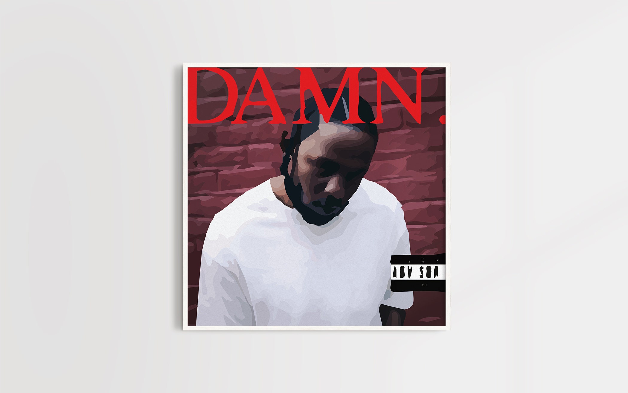 Kendrick Lamar DAMN. Minimalist Album Cover Wall Art Print Hip-hop Gift ...