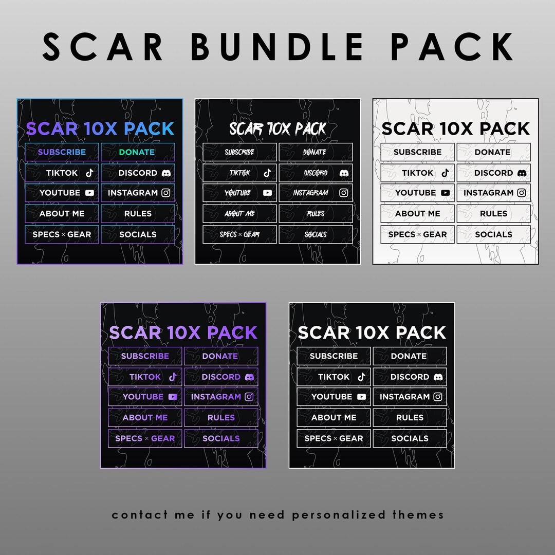 SCAR BUNDLE PACK - Over 50 Panels | Clean Panels - Instant Download ...