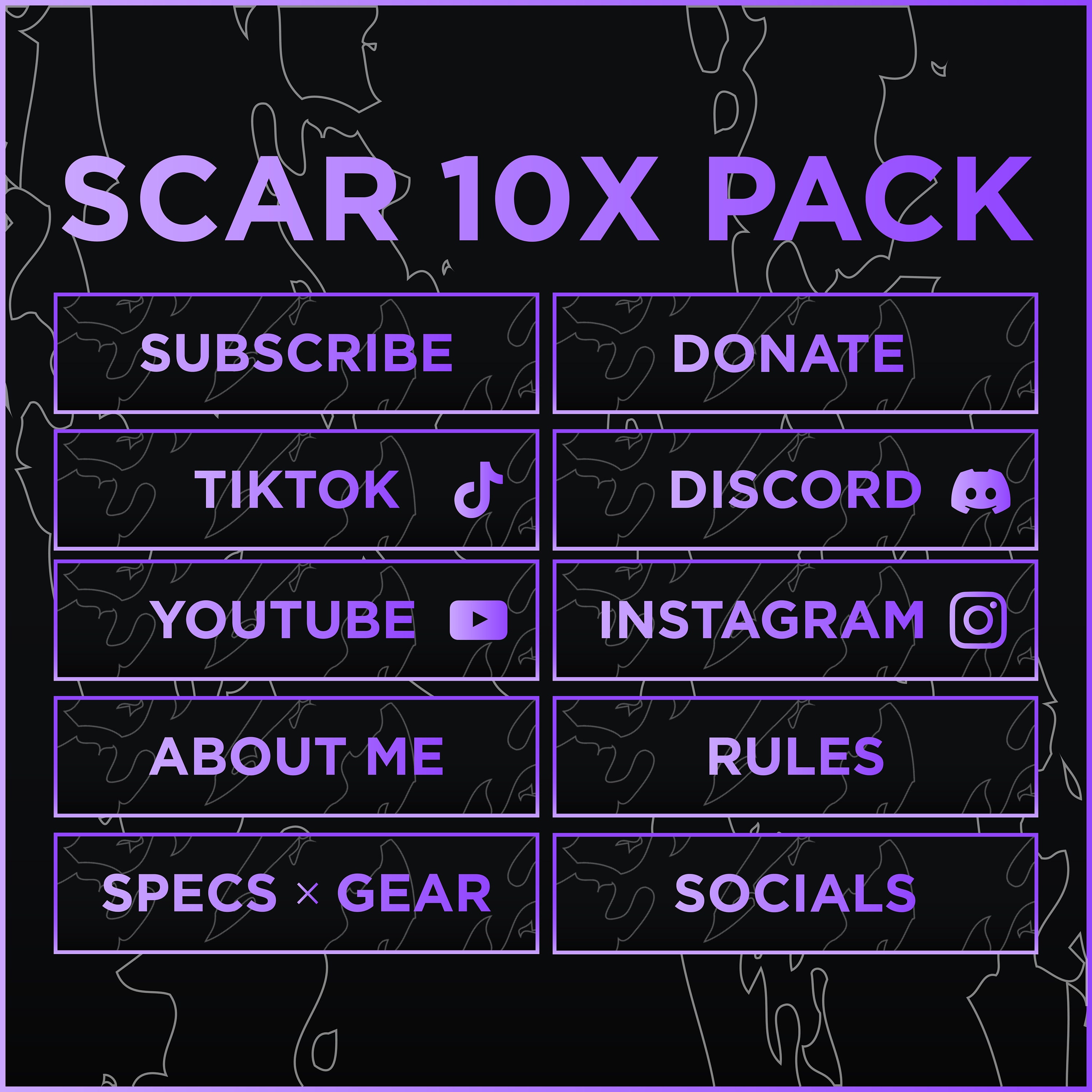10x Twitch Panels Pack - Purple Twitch Colors | Clean Panels - Instant ...