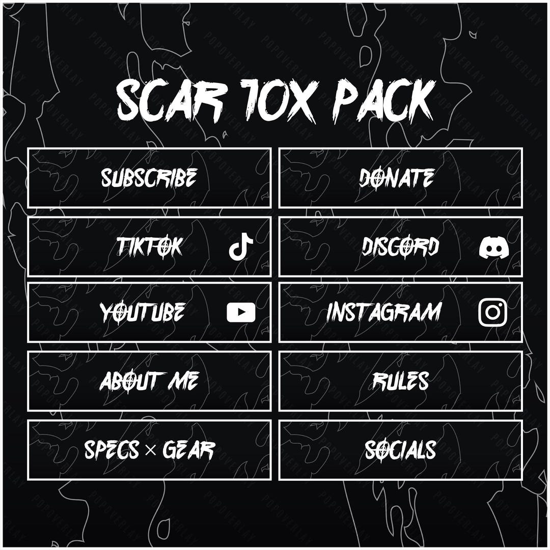 10x Twitch Panels Pack - Black & White | Clean Panels - Instant ...