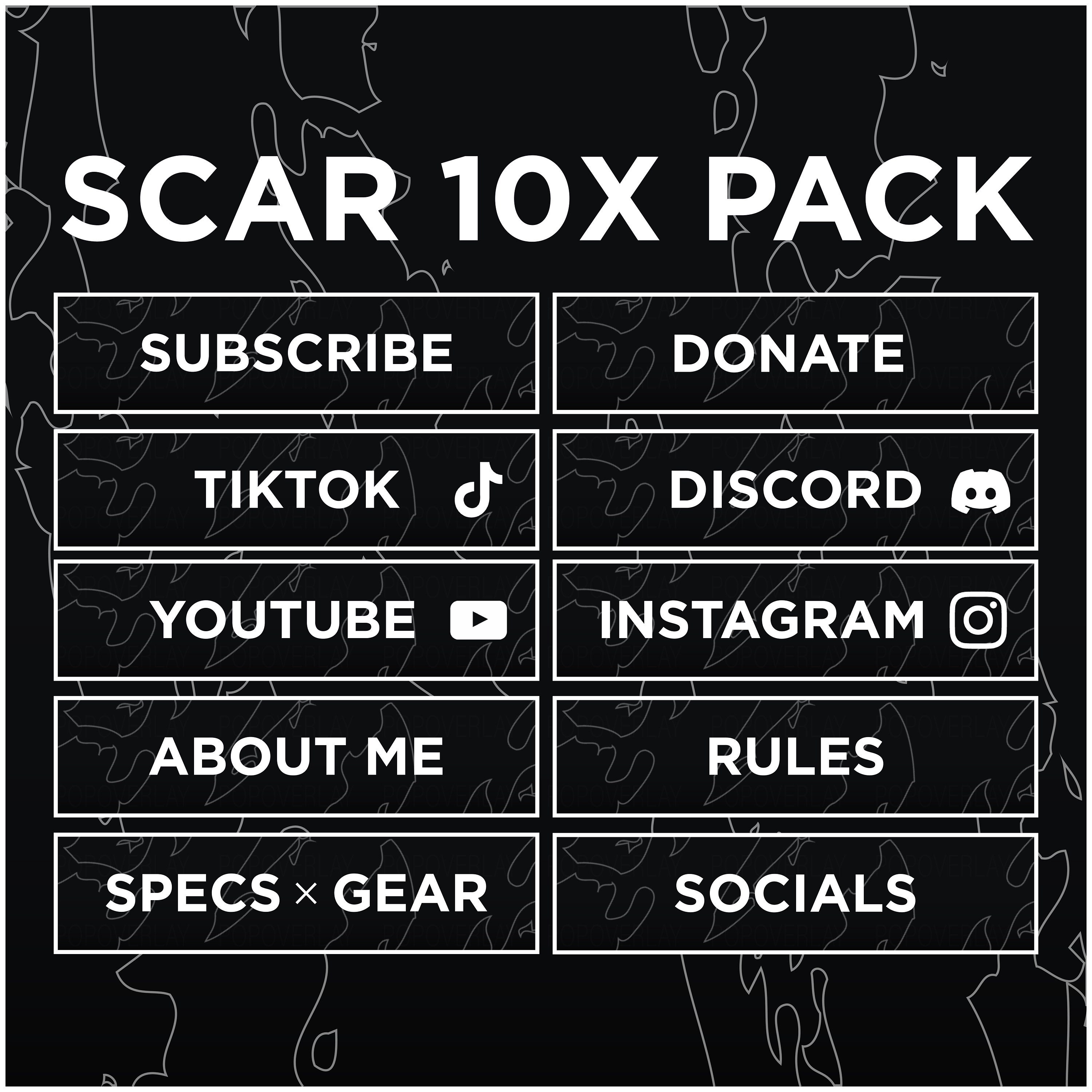 10x Twitch Panels Pack Black & White Clean Panels Instant Download ...