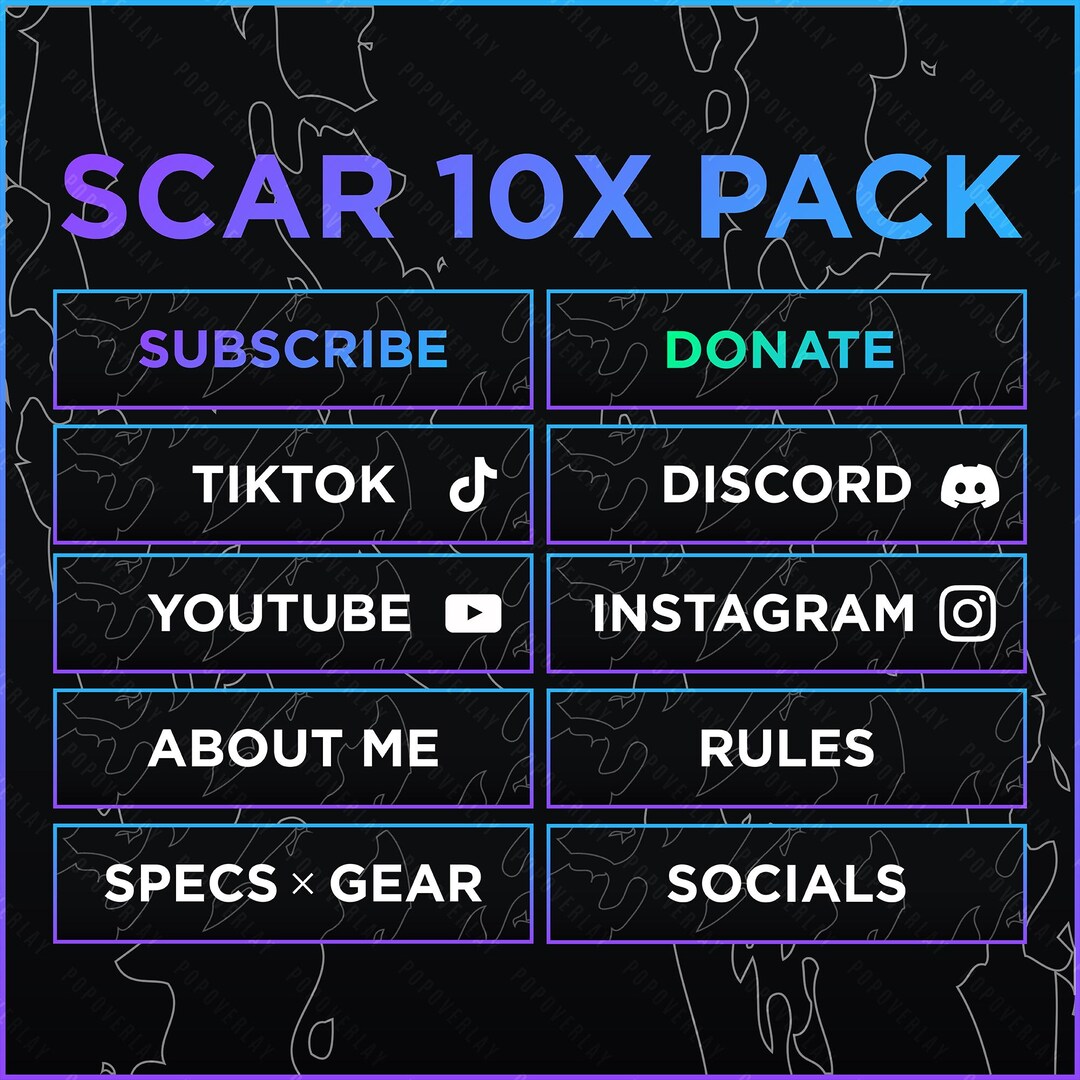 10x Twitch Panels Pack - Purple Blue Glow Panels | Clean Neon Panels ...