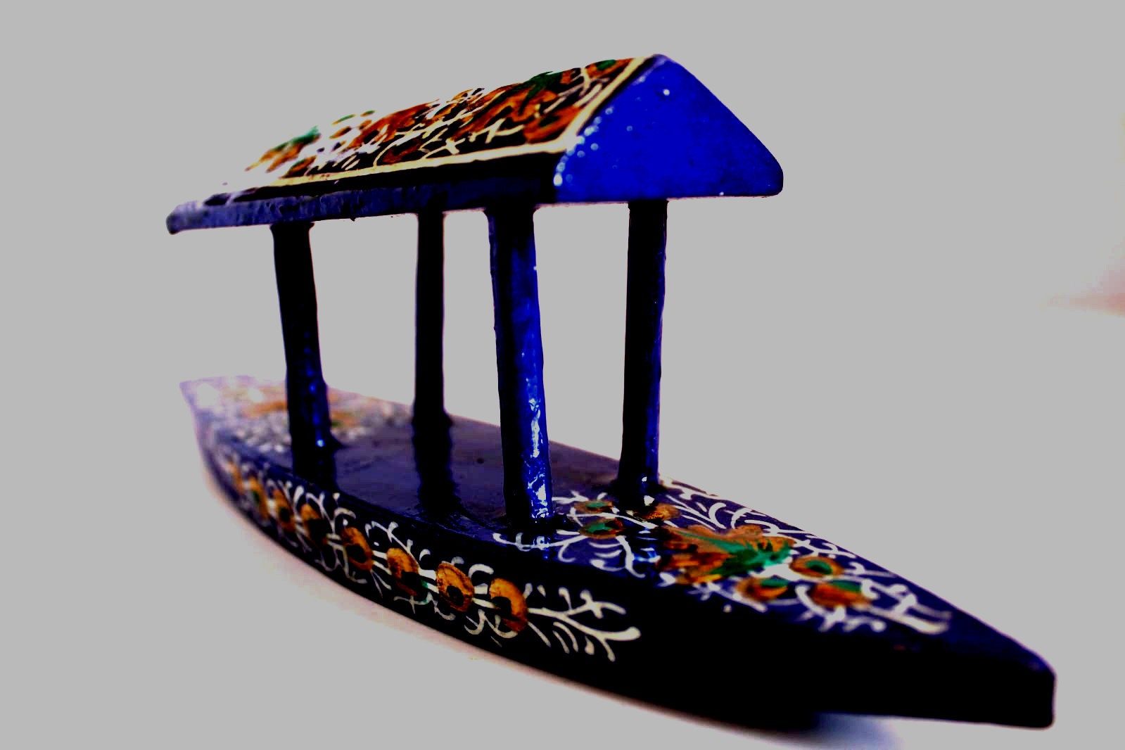 Shikara Houseboat Kashmir Model Handcrafted Hand-painted Wooden Boat ...