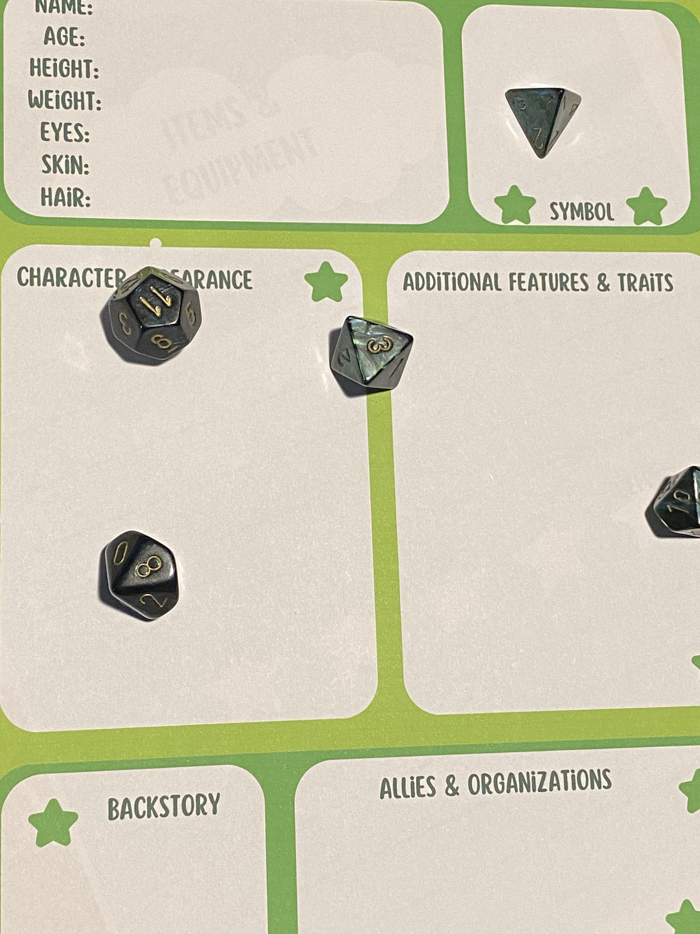 Orange Stars and Clouds Dnd Character Sheet I Printable I Digital ...