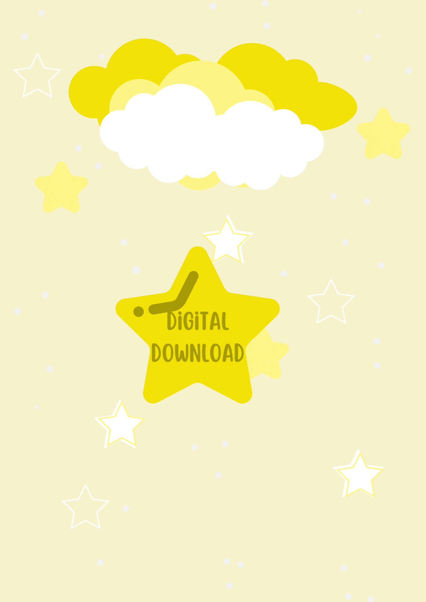 Yellow Stars and Clouds Dnd Character Sheet I Printable I Digital ...