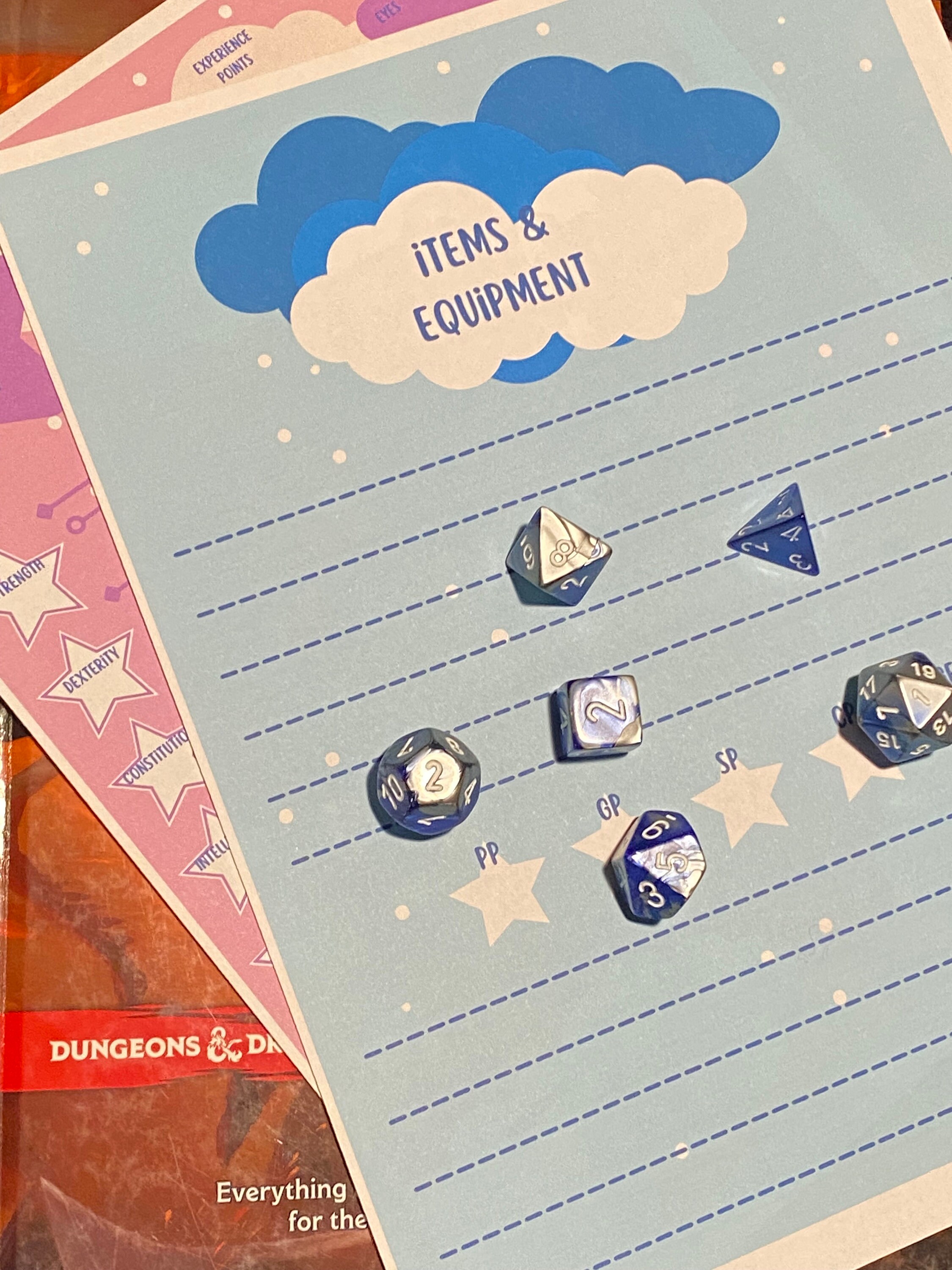Yellow Stars and Clouds Dnd Character Sheet I Printable I Digital ...