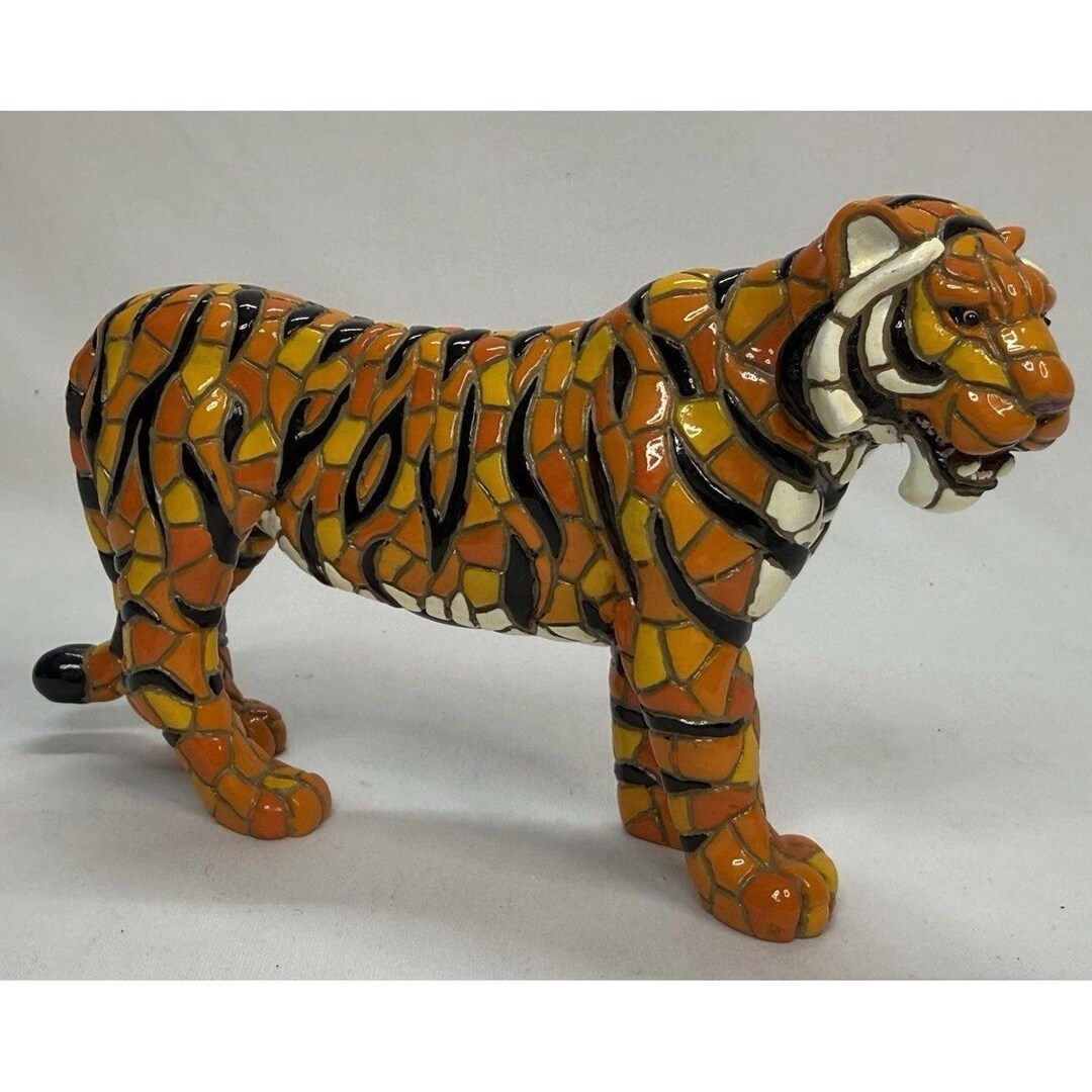 Barcino Designs Premium Mosaic Tiger Figure 6" Long Made in Barcelona ...