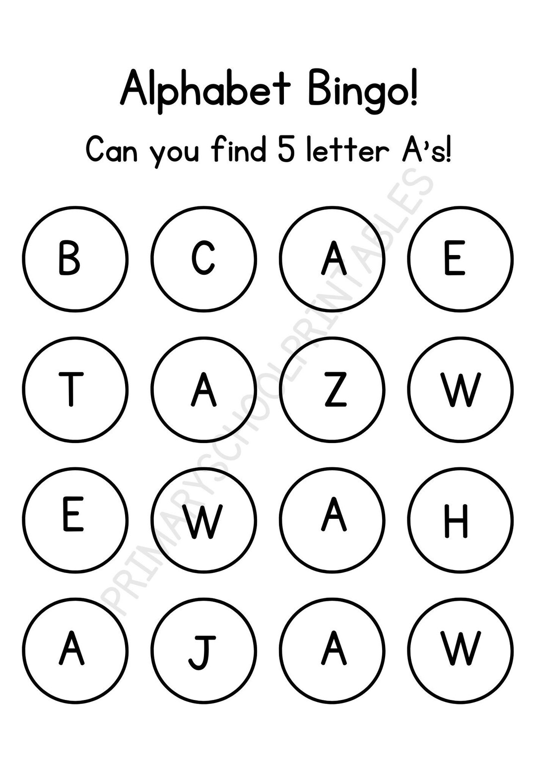 Alphabet Bingo/uppercase/26 Worksheet Pages/ Primary School/preschool ...