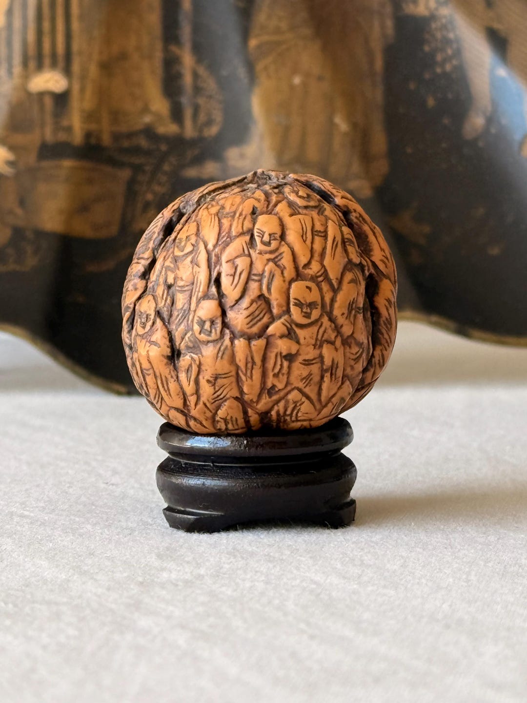 Antique Chinese Hediao Walnut Carving - Etsy