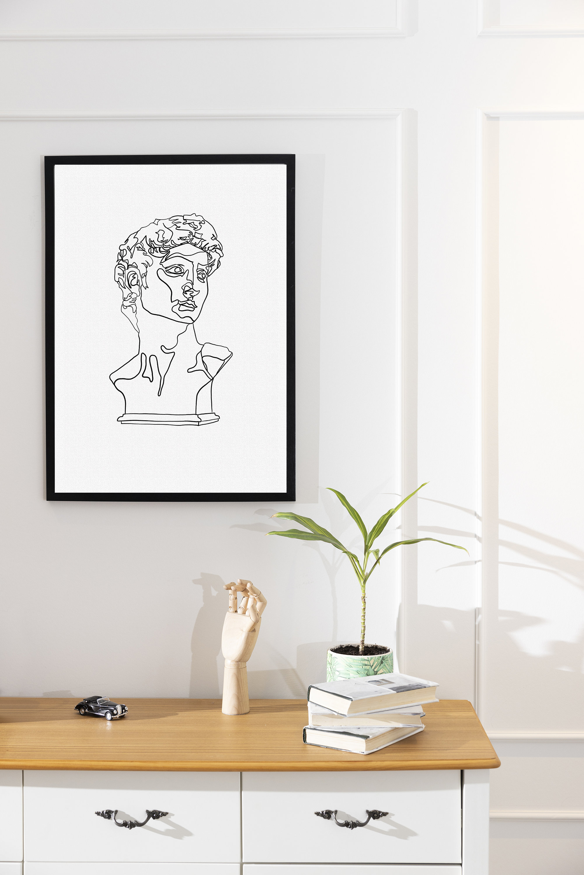 David by Michelangelo 1, PRINTABLE Wall Art, Single Line Art, Statue ...