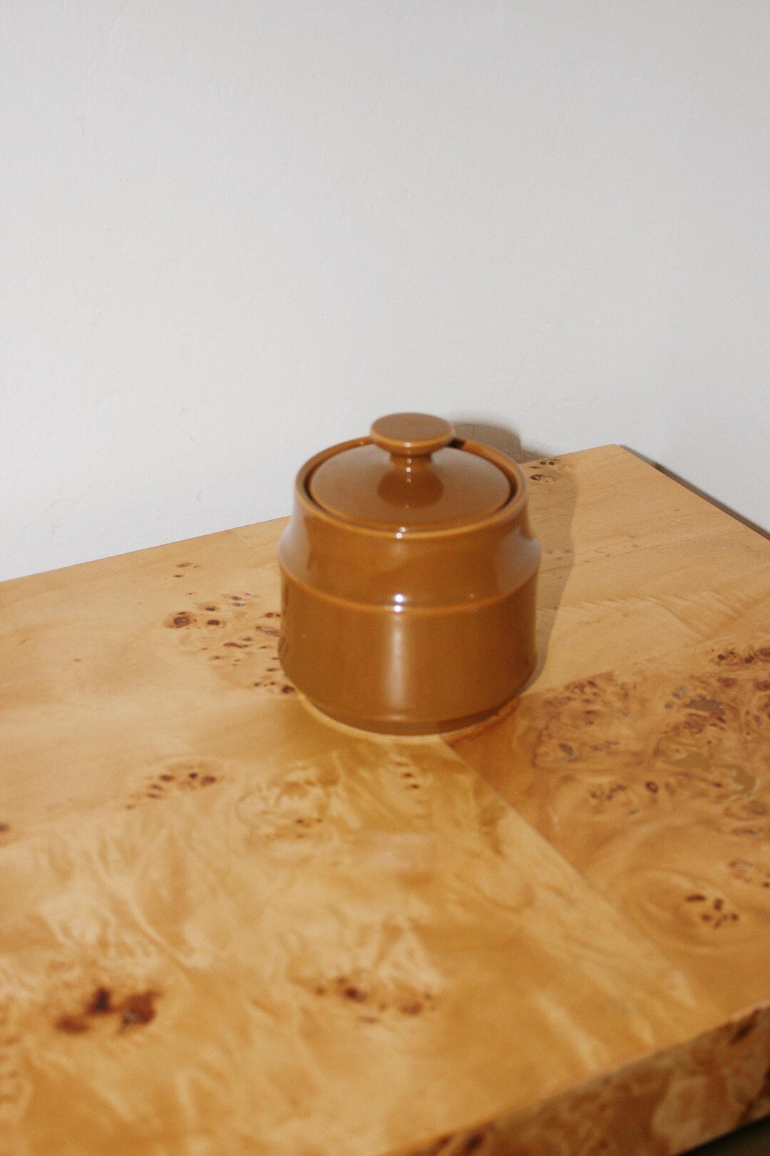 Caramel Ceramic Jar With Lid - Etsy
