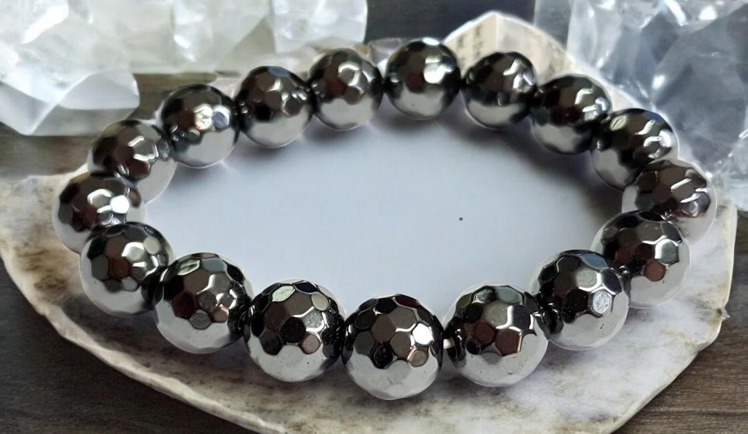 Genuine Hematite Natural Stone Bracelet Swiss Hematite Ironstone ...
