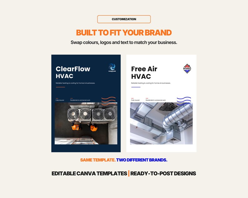 HVAC Social Media Templates | Canva Instagram and Facebook Posts for ...