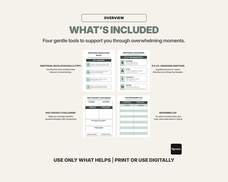 ADHD Emotional Reset Pack | Printable Emotional Regulation Tools | Calm ...