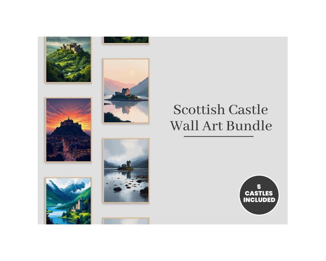 Scottish Castle Bundle Iconic Scotland Landmarks Printable & Digital ...