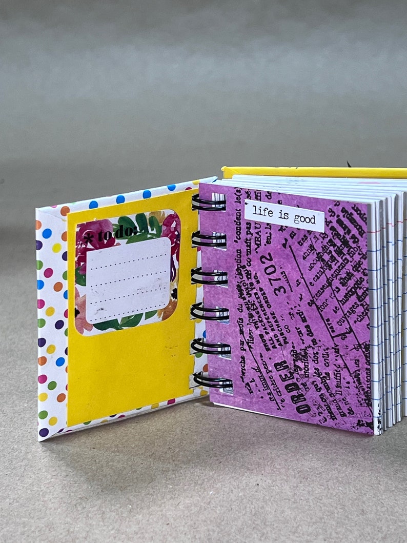 Miniature Spiral-bound Handmade Notepad or Journal - Etsy