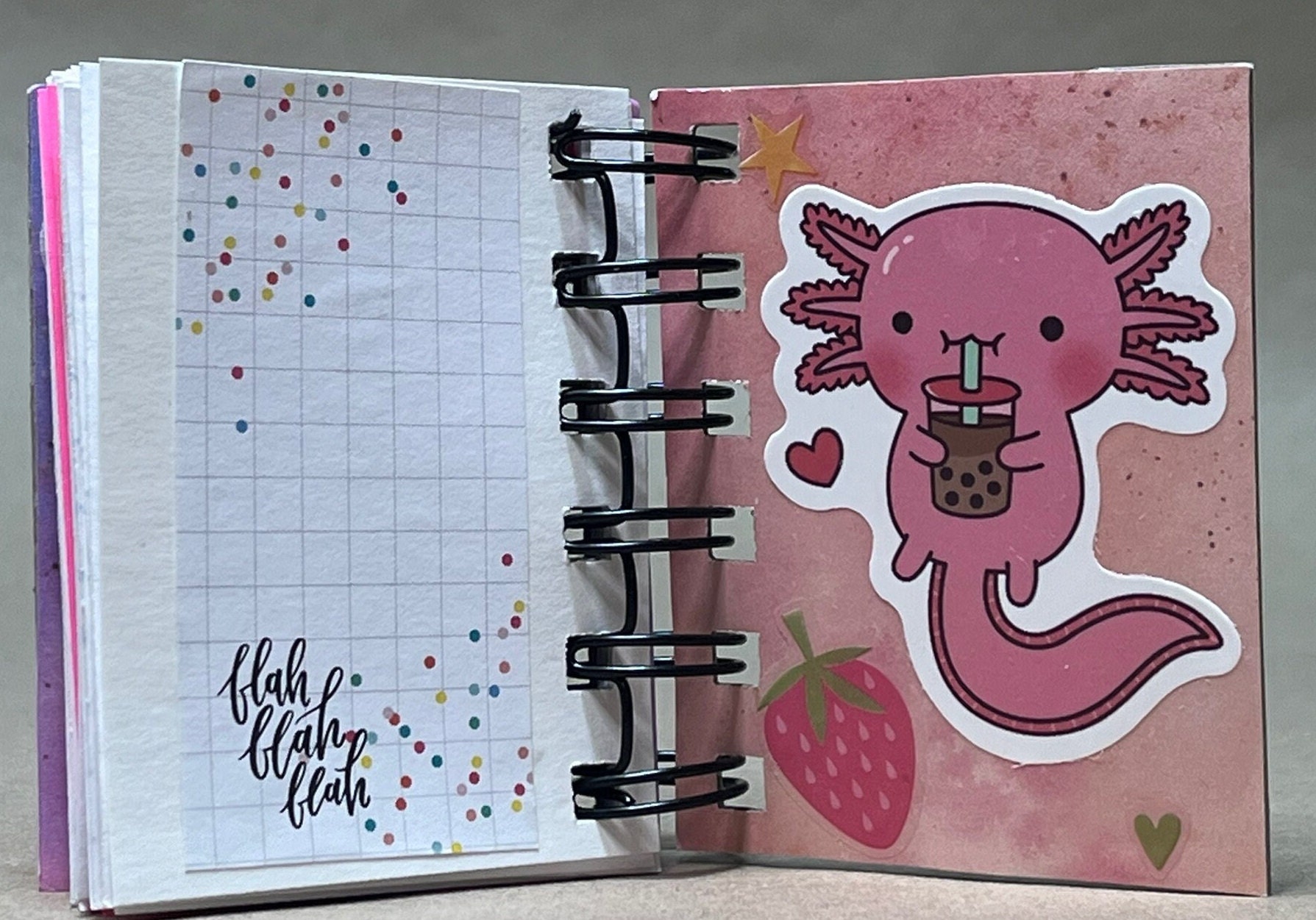 Axolotl Handmade Mini-notebook - Etsy