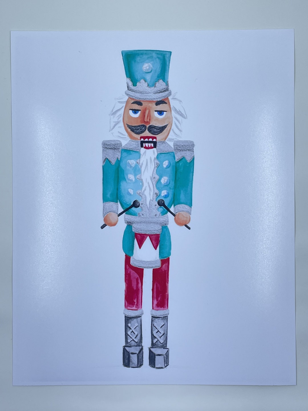 Wooden Nutcracker Watercolor Painting Print - Etsy