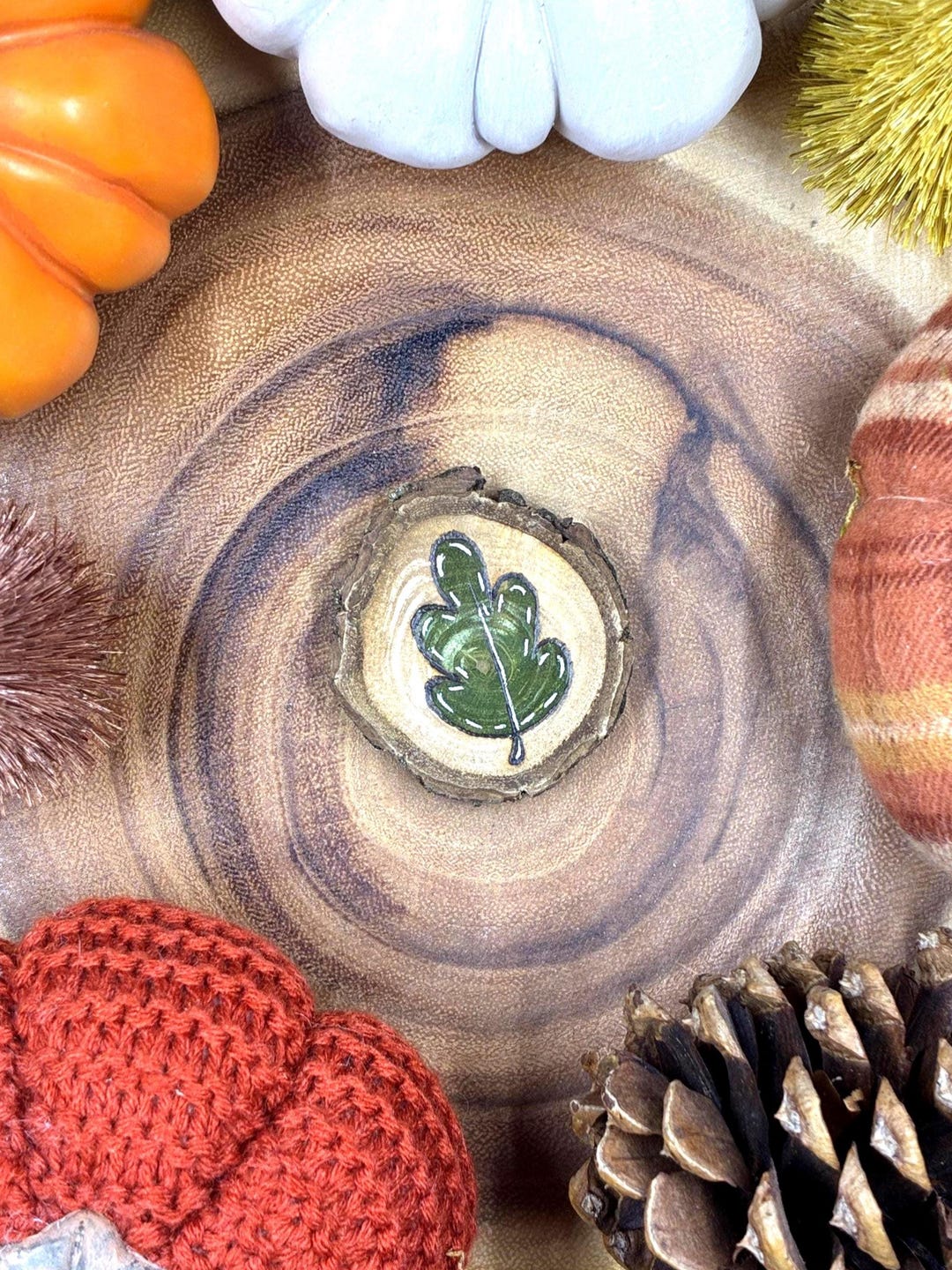 Fallen Leaf Magnet, Wooden Magnet, Wood Burned Magnet, Fall Magnet ...