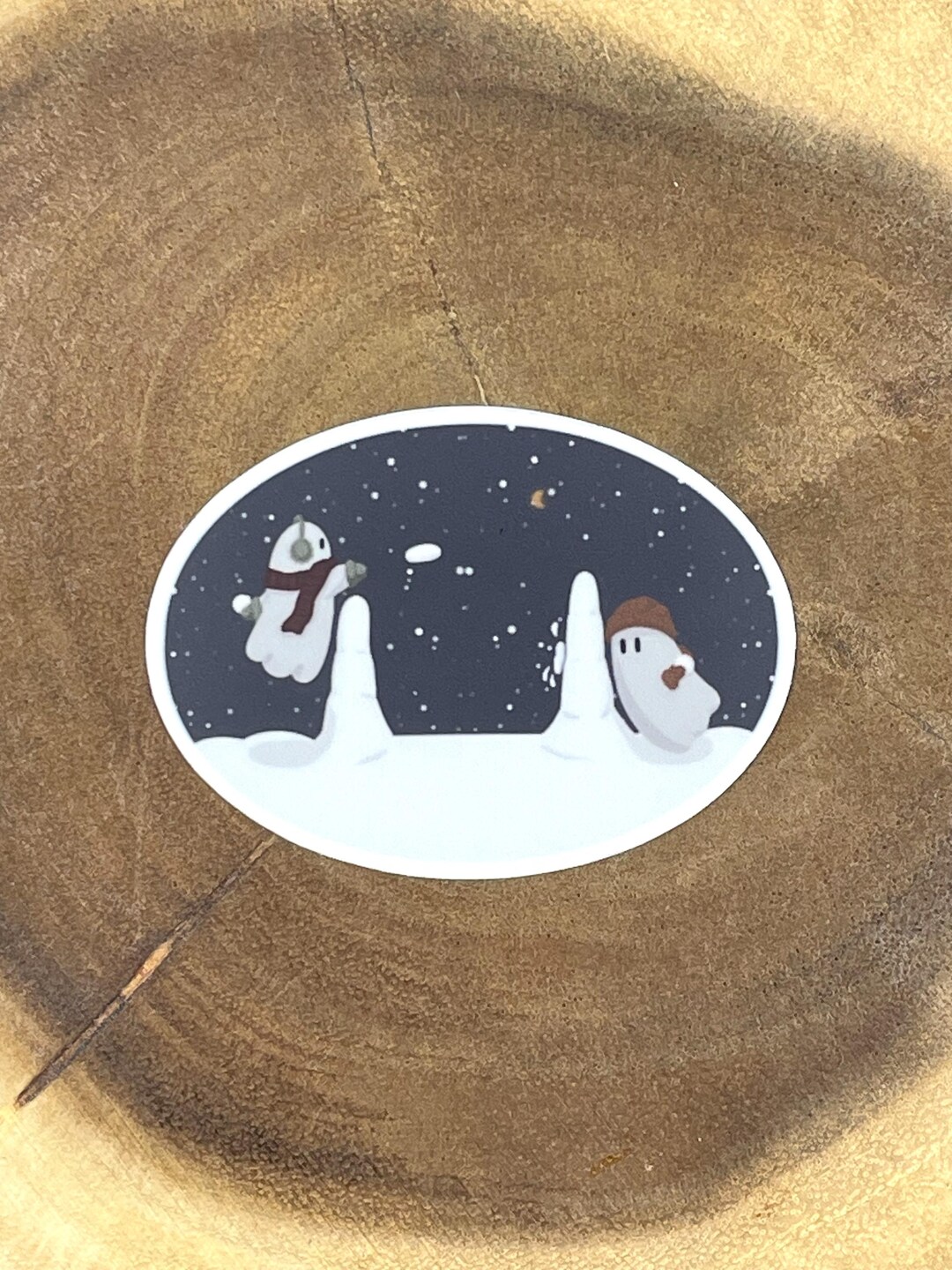 Snowball Fight Sticker, Matte Sticker, Waterproof Sticker, Dishwasher ...