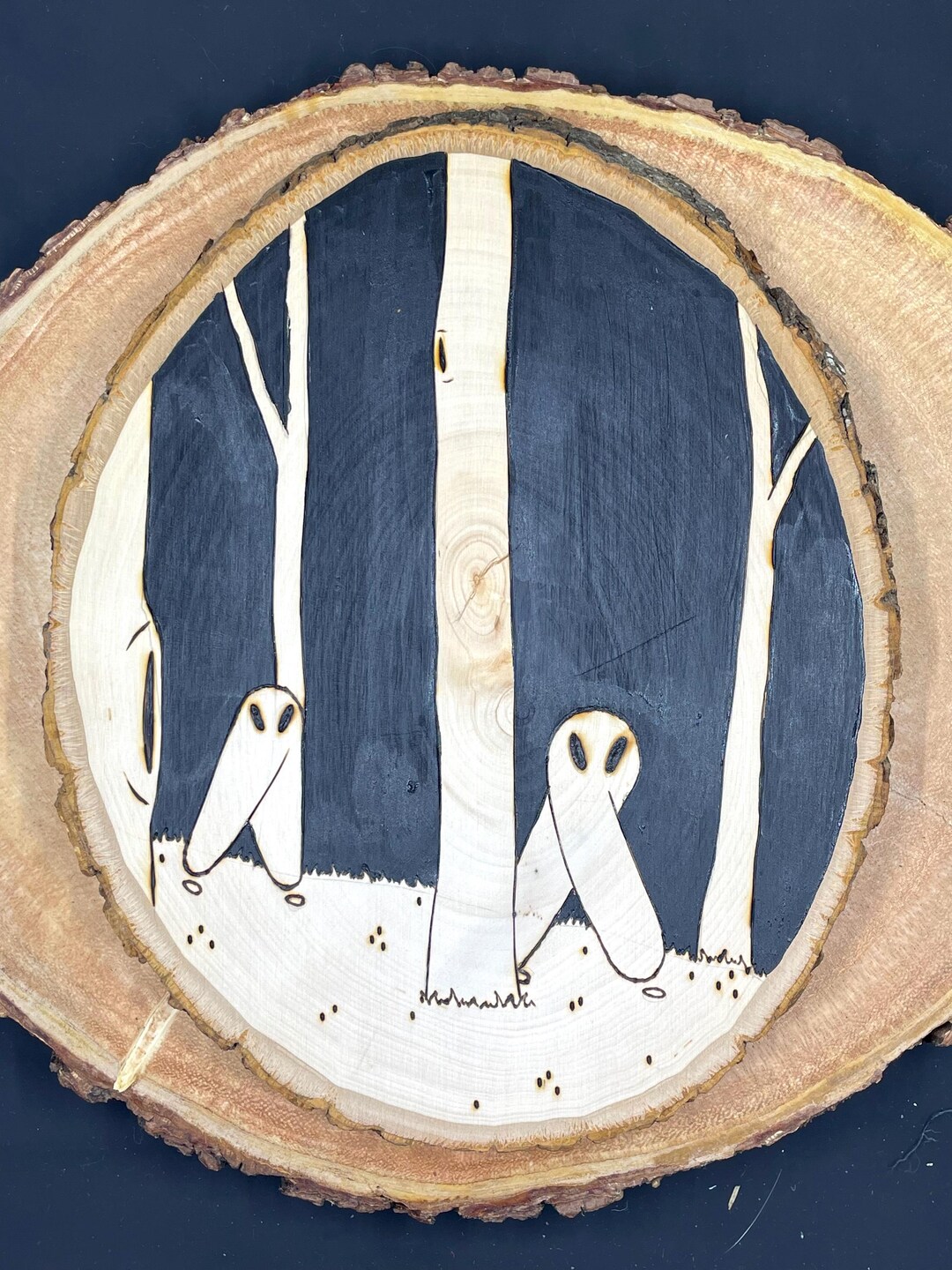 Fresno Nightcrawler Wood Burning, Cryptid Art, Wood Circle With Raw ...