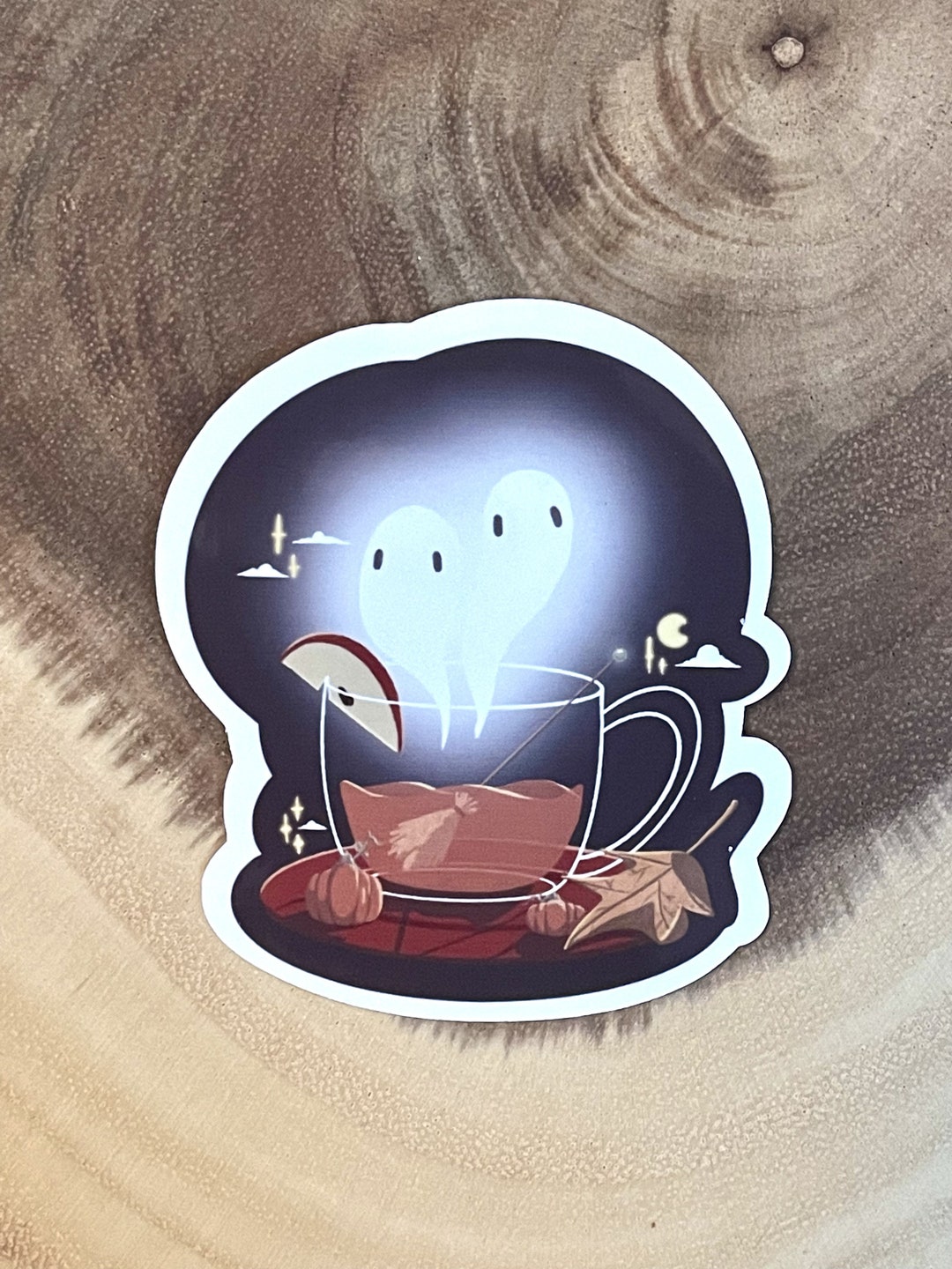 Haunted Apple Cider Sticker, Glossy Sticker, Apple Cider Sticker, Drink ...