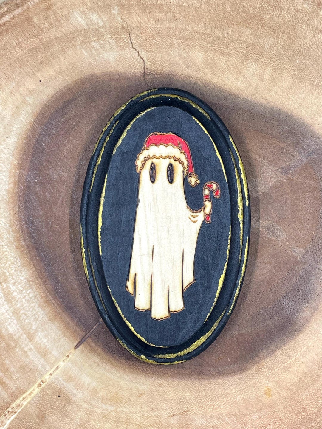 Mini Santa Ghost Wood Burning, Christmas Decor, Christmas Wall Decor ...