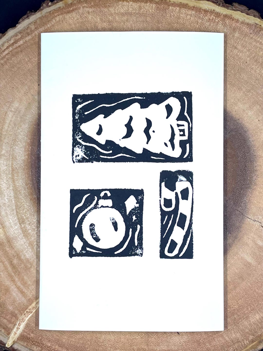 Stamped Christmas Card, Black and White Christmas Card, Simple ...