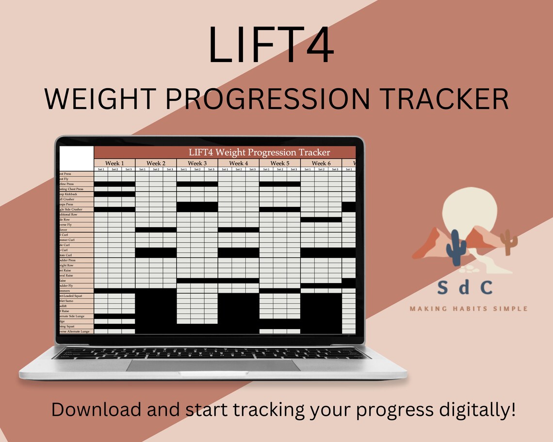 LIFT4 Weight Progression Tracker Neutral - Etsy