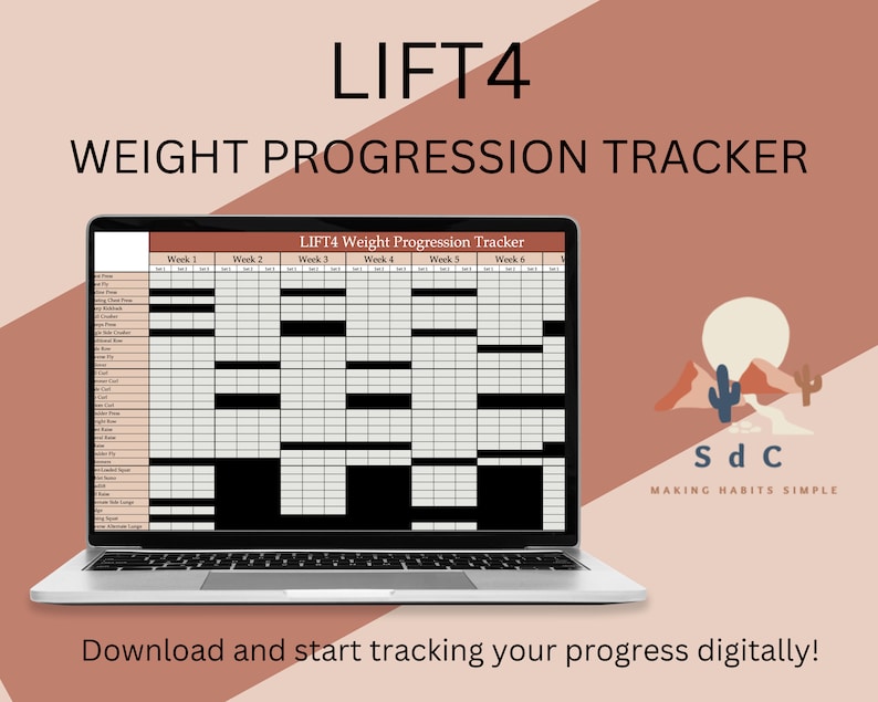 LIFT4 Weight Progression Tracker- Neutral - Etsy