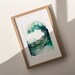 Ocean Waves Abstract Blue Wall Art, Deep Sea Nautical Color Painting ...