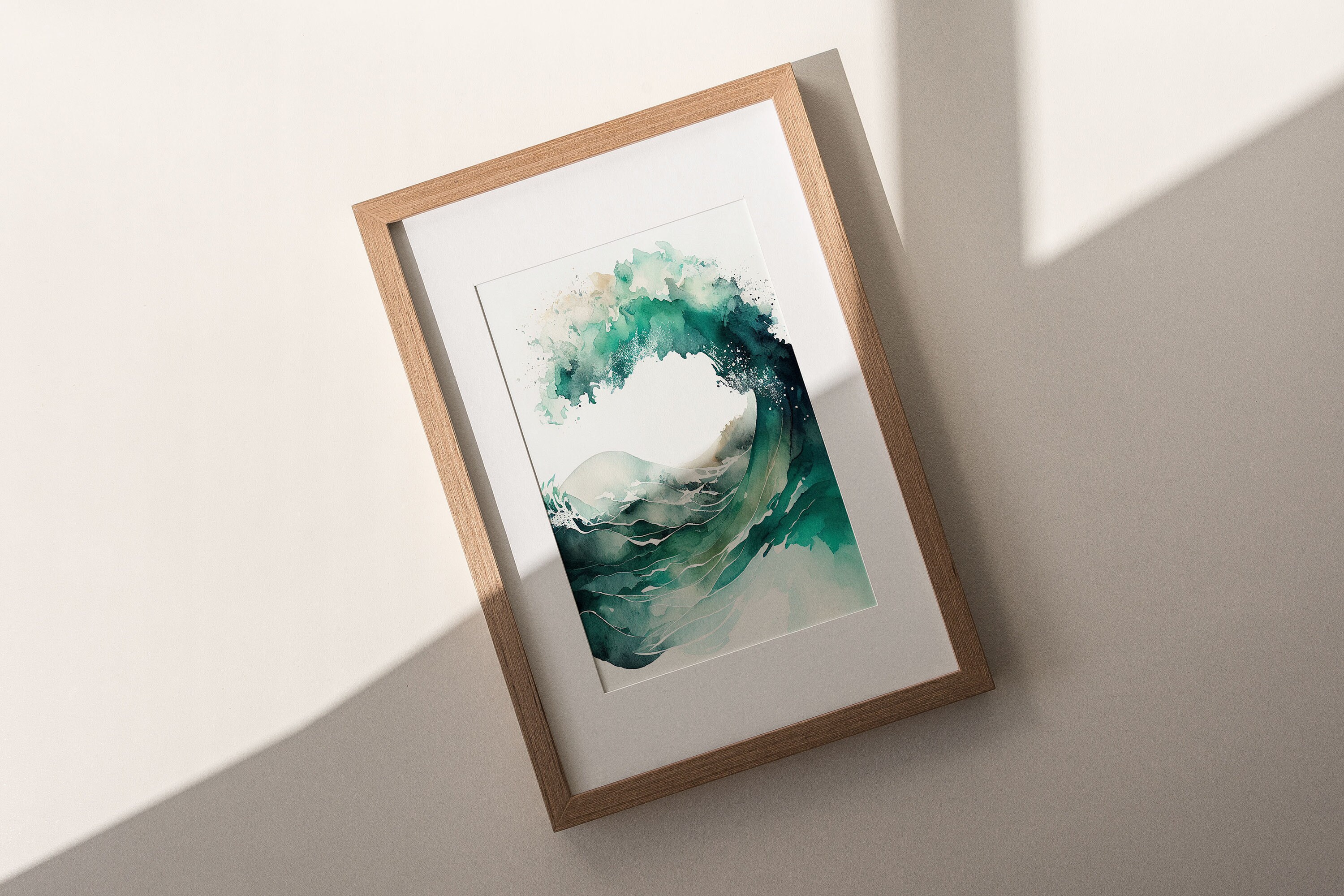 Ocean Waves Abstract Blue Wall Art, Deep Sea Nautical Color Painting ...
