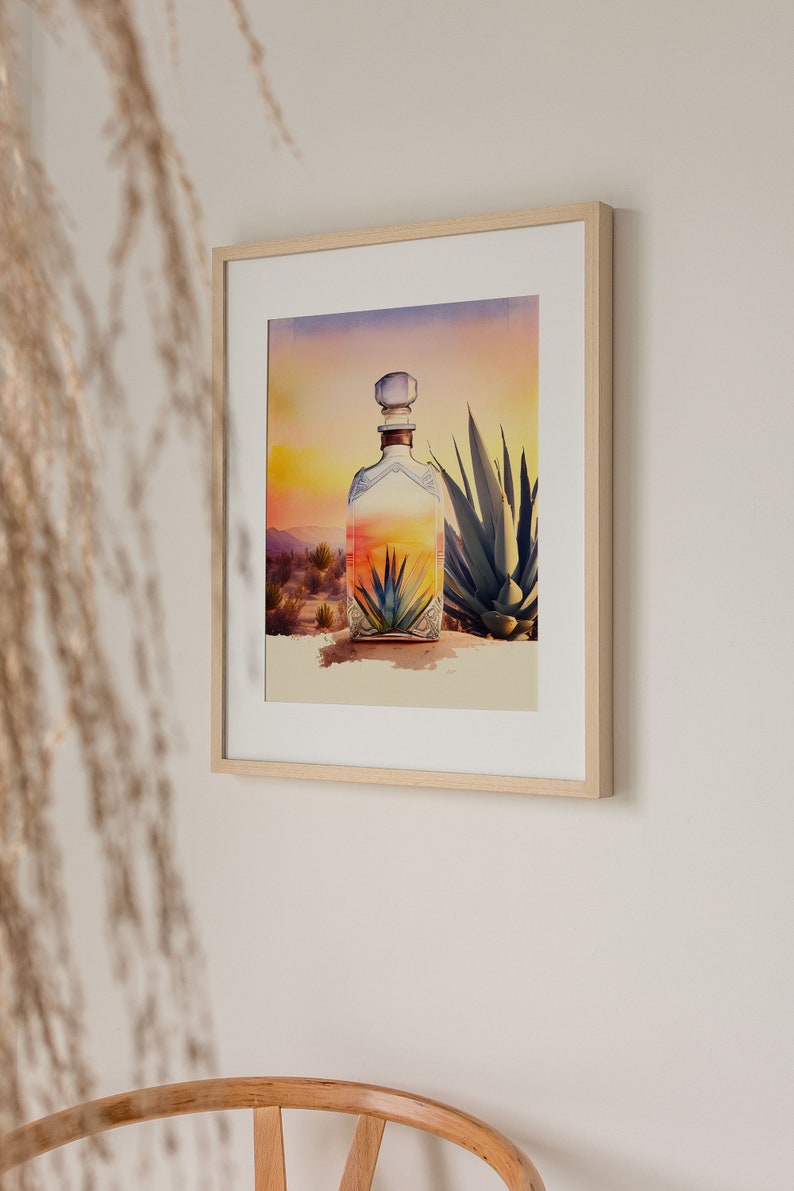 Tijuana Tequila Wall Art, Watercolor Digital Painting, Mexican Inspired ...