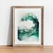 Ocean Waves Abstract Blue Wall Art, Deep Sea Nautical Color Painting ...