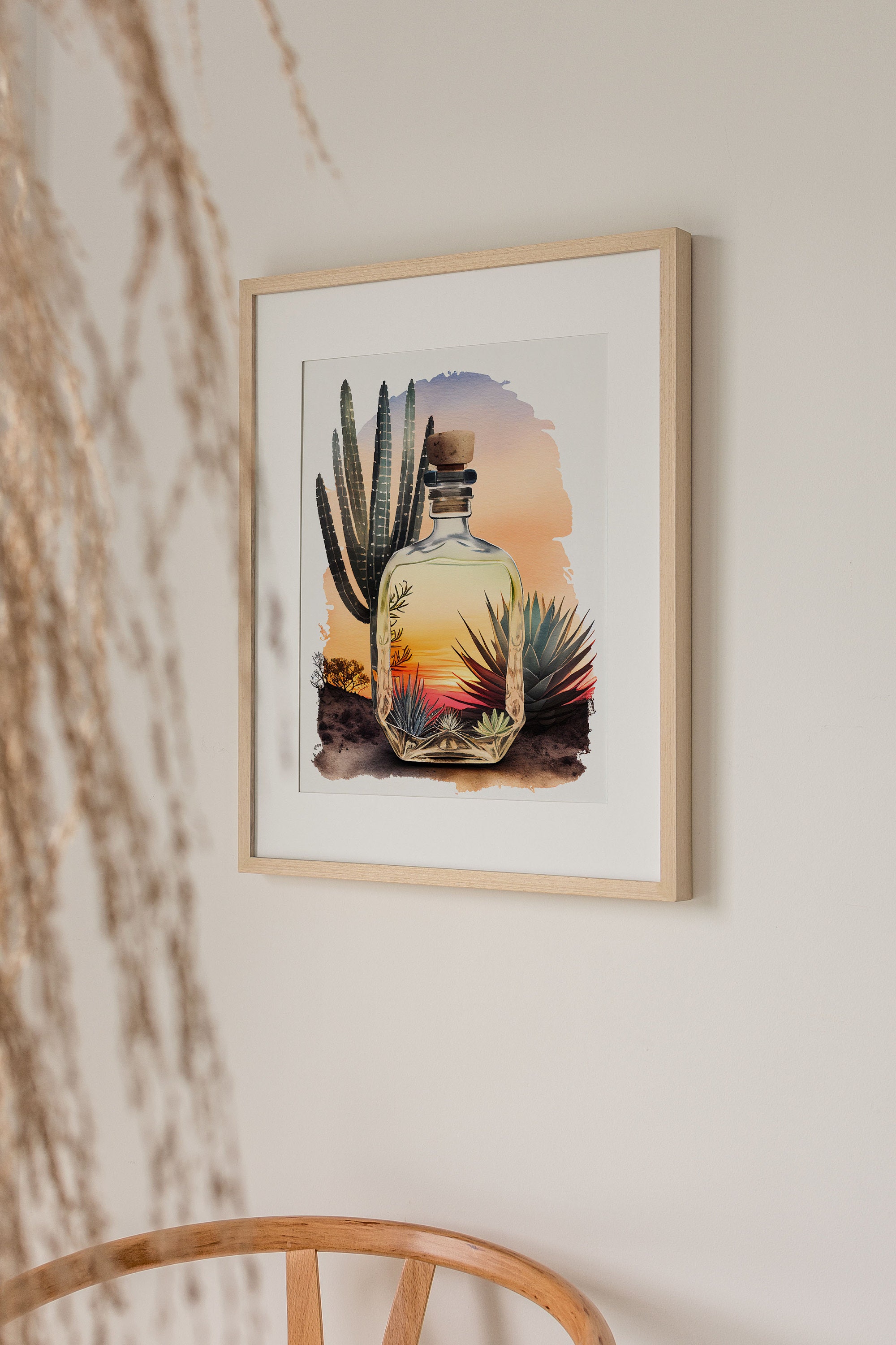 Tijuana Tequila Wall Art, Watercolor Digital Painting, Mexican Inspired ...