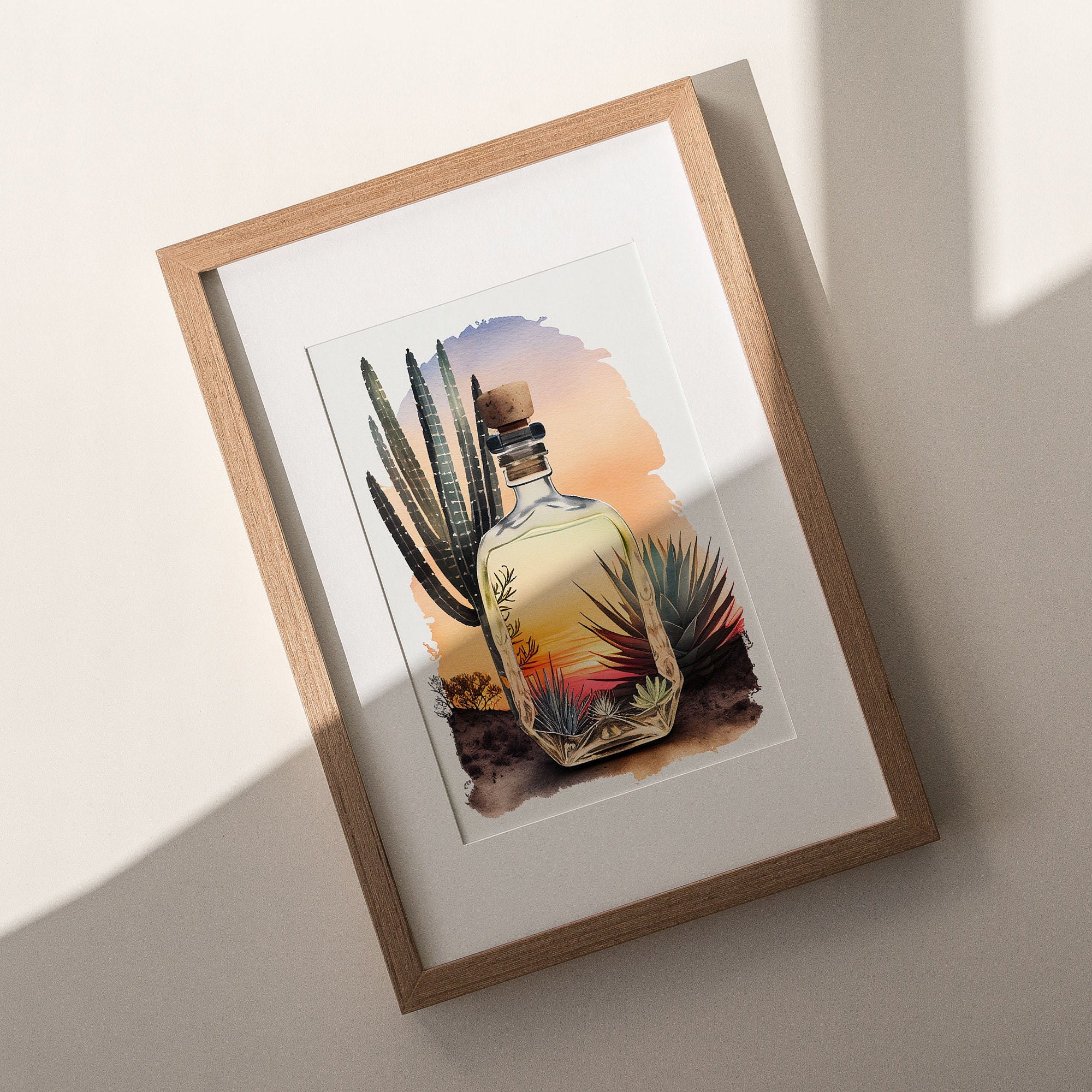 Tijuana Tequila Wall Art, Watercolor Digital Painting, Mexican Inspired ...