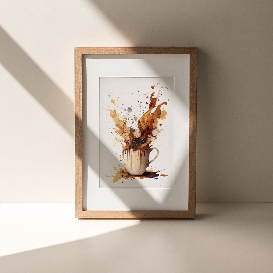 Coffee Shop Art, Cafe Print, Watercolor, Barista Inspired Painting ...