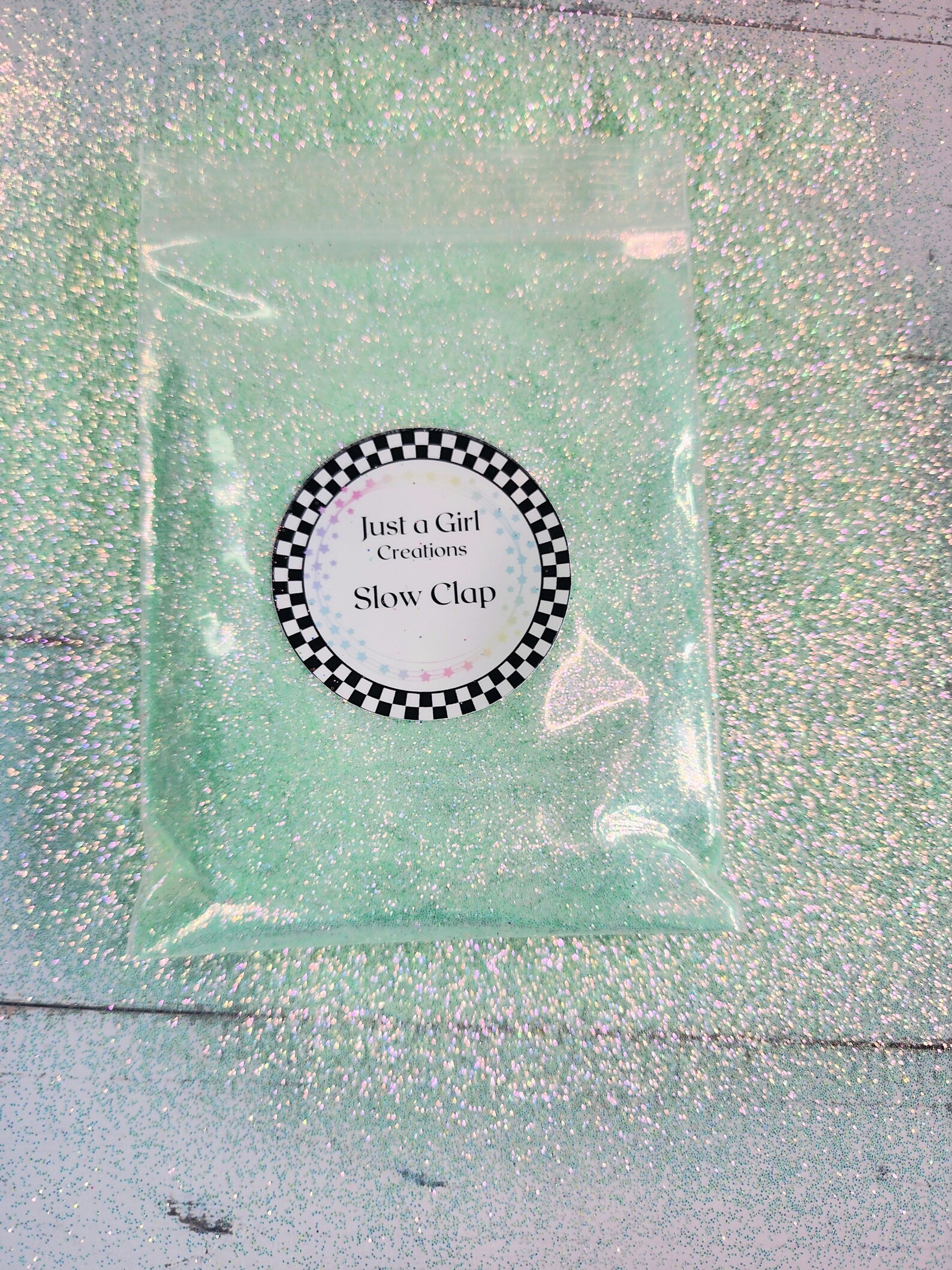 Slow Clap-pastel Green Rainbow Glitter, Rainbow Polyester Glitter, Fine ...