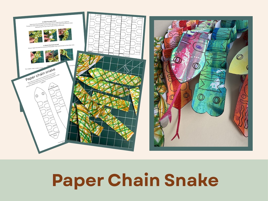 Printable Paper Chain Snake Craft for Home and Classroom - Etsy
