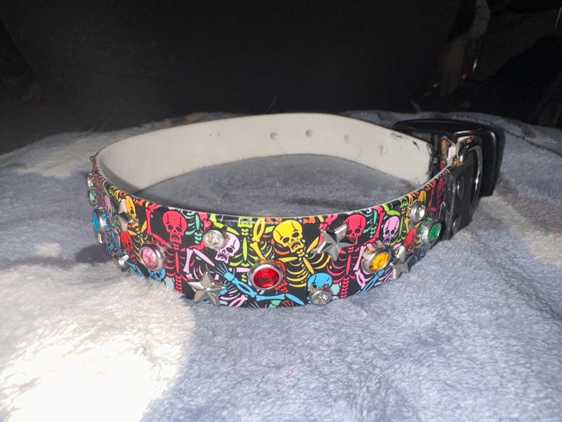 Skulls and Stars Biothane Pet Collar - Etsy