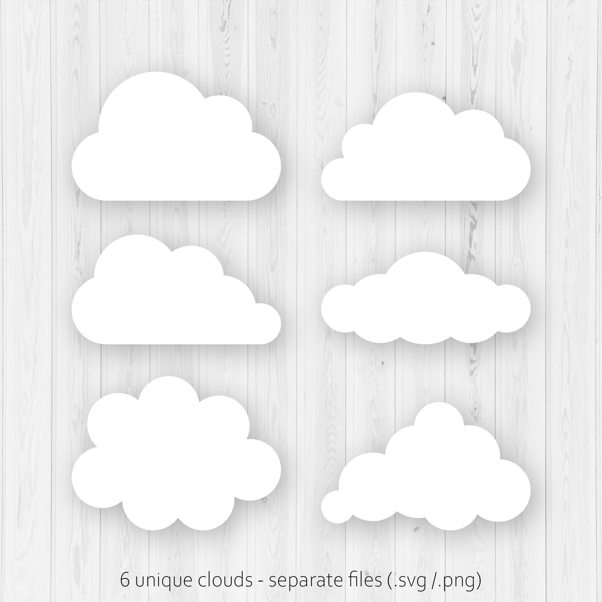 Cloud SVG | White Clouds | Set of Clouds | Clipart - Etsy