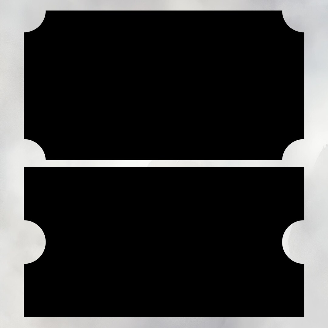 Ticket Shape SVG PNG – Two Designs - Blank Admit One Clipart for Cricut ...