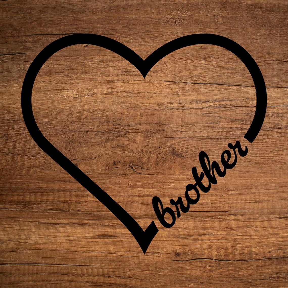 Heart Outline With "brother" Text | SVG and PNG - Etsy